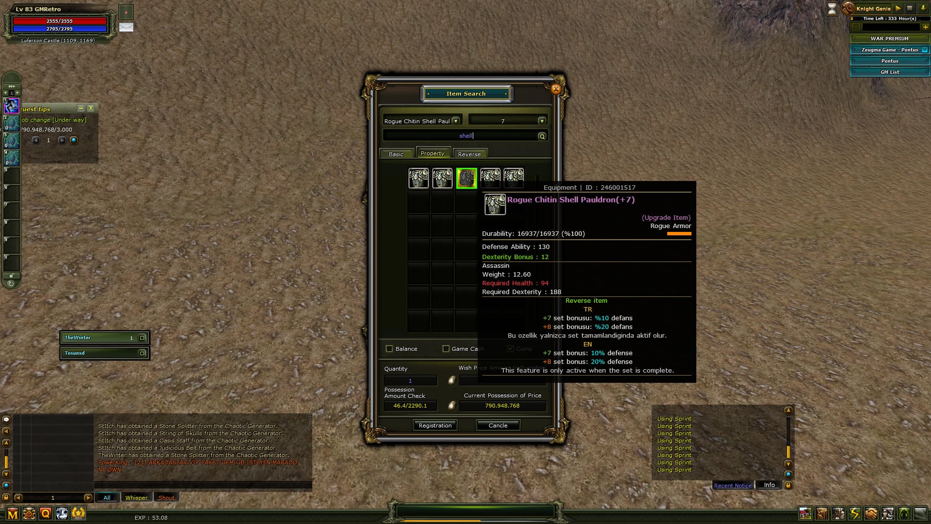 Chitin Shell Set – Yeni Armor Buff Sistemi! - Pontus Rehber ...